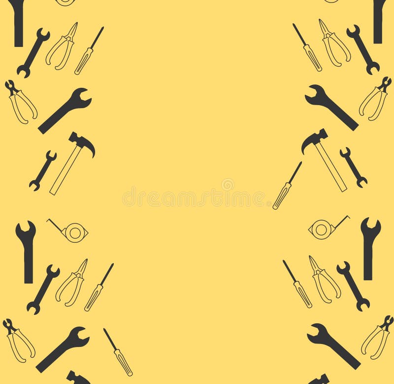 Yellow Pattern Repair Working Tools, Illustration Tools for ...
