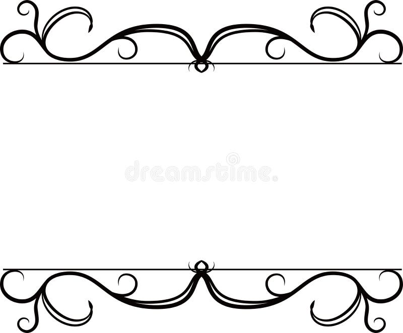 Top and Bottom Antique Pattern Frame Stock Vector - Illustration of ...