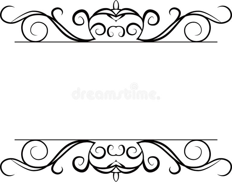 Top and Bottom Antique Pattern Frame Stock Vector - Illustration of ...