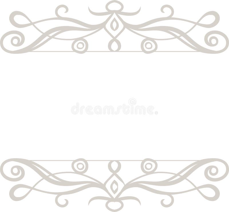 White Top and Bottom Antique Pattern Frame Stock Vector - Illustration ...