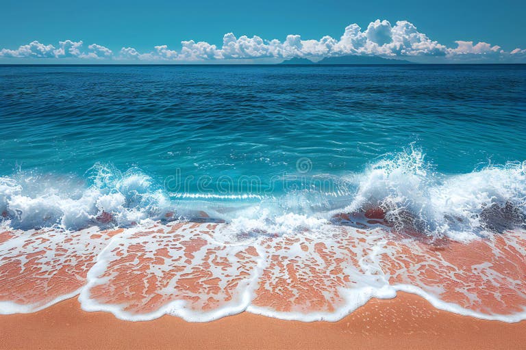 Top View of a Sandy Beach with Ocean Waves, High Quality, High ...