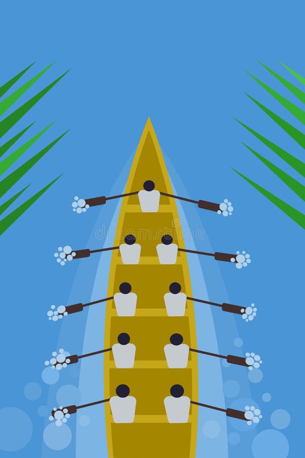 Top View of Gym Rowing Machine Isolated on White Stock Illustration ...