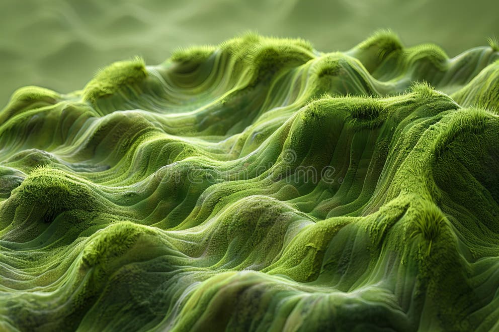 A Topdown View of an Alien Landscape with Grass that Resembles Waves, Creating Intricate ...