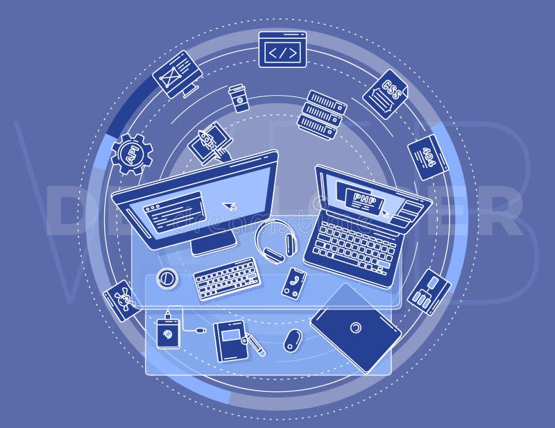 Promo Poster about the Profession of a Web Developer and His Work ...