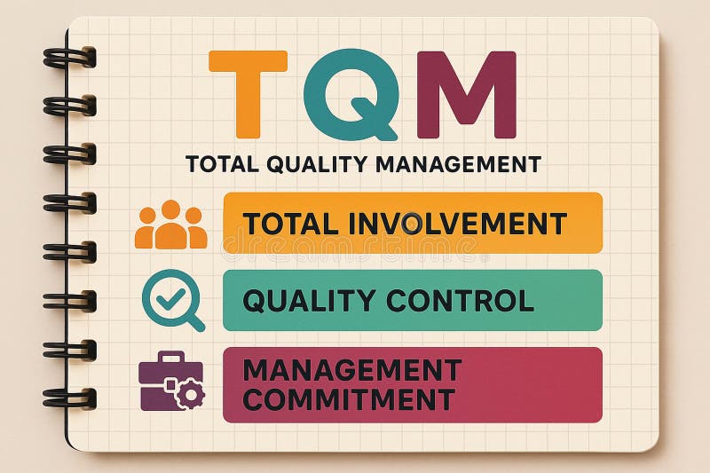 Illustration of Total Quality Management Principles in a Spiral ...