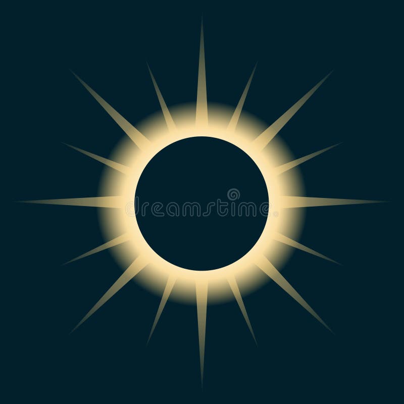 Total Solar Eclipse Diagram Black and White Illustration Stock Vector - Illustration of isolated ...