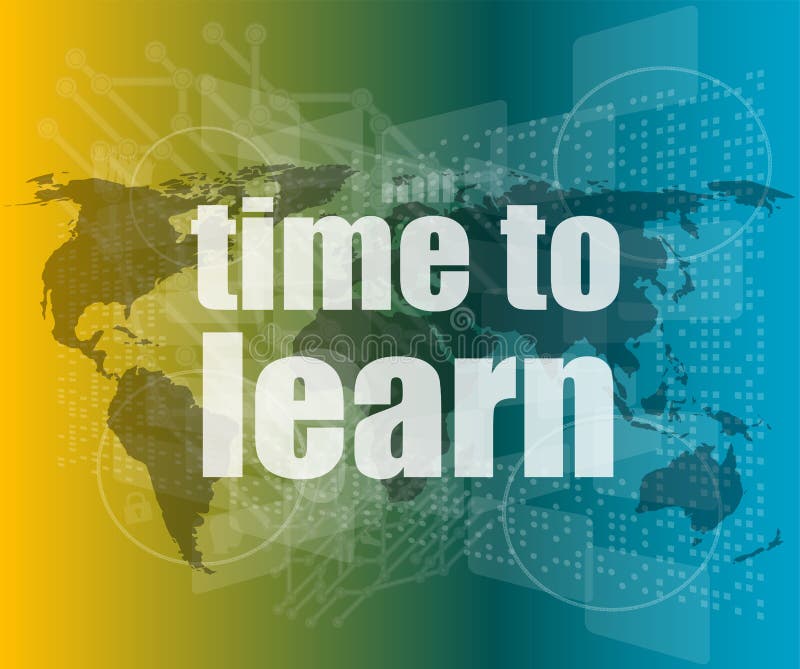 Illustration of Touch Screen with Time To Learn Words Stock ...