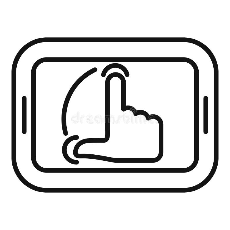 Linear Vector Icon of a Finger Touching a Mobile Screen, Indicating Tap ...