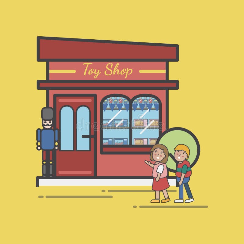 Illustration of Toy Store Set Stock Illustration - Illustration of shop ...