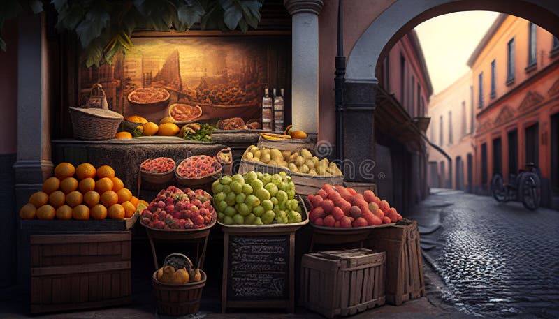 Traditional Market Created with Generative AI Technology Stock ...