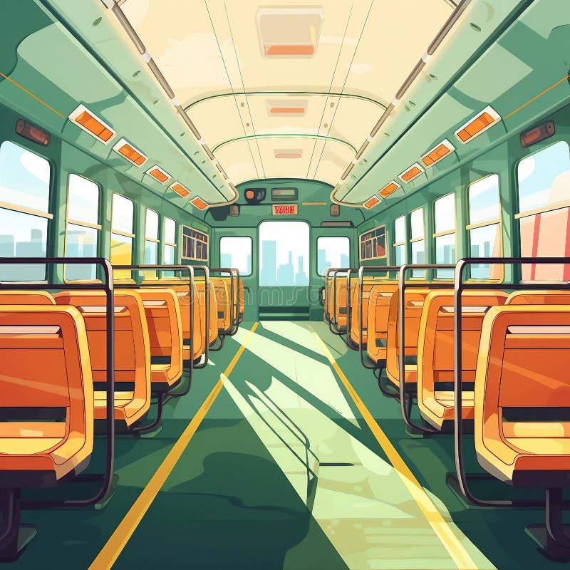 An Illustration of a Train Interior with Empty Seats AI Generated Stock ...