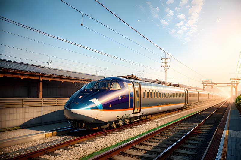 Illustration of Train on Railway. Transportation Concept Image Stock ...