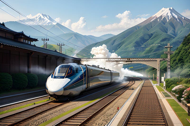 Illustration of Train on Railway. Transportation Concept Image Stock ...