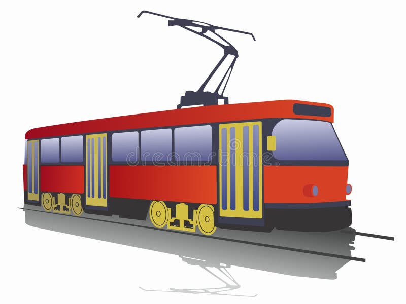 Illustration of Tram. Vector Drawing Stock Vector - Illustration of ...