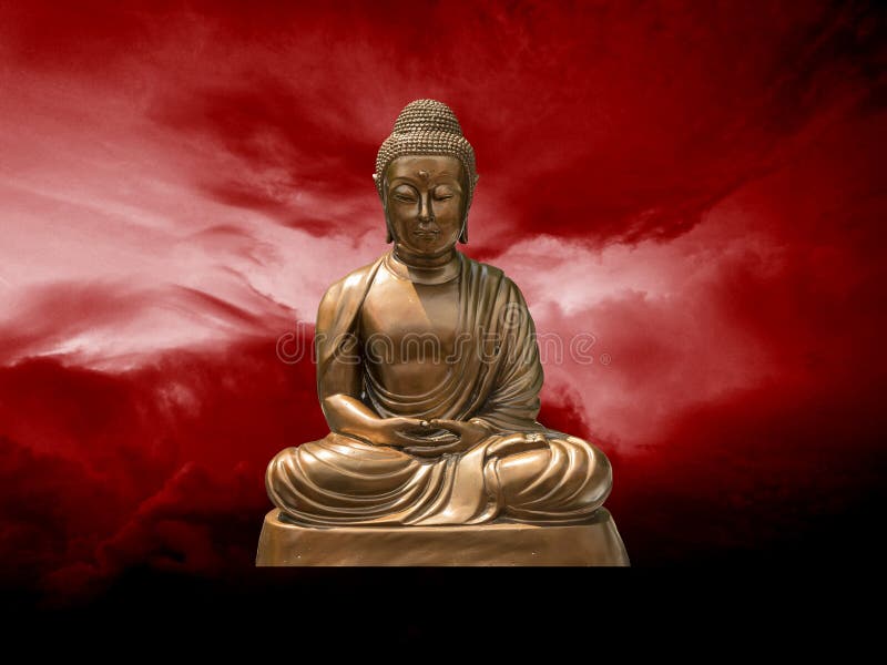 Spiritual state of Nirvana stock illustration. Illustration of golden ...