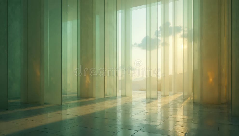 Illustration with Translucent Layers Revealing Hidden Worlds. Glimpses ...