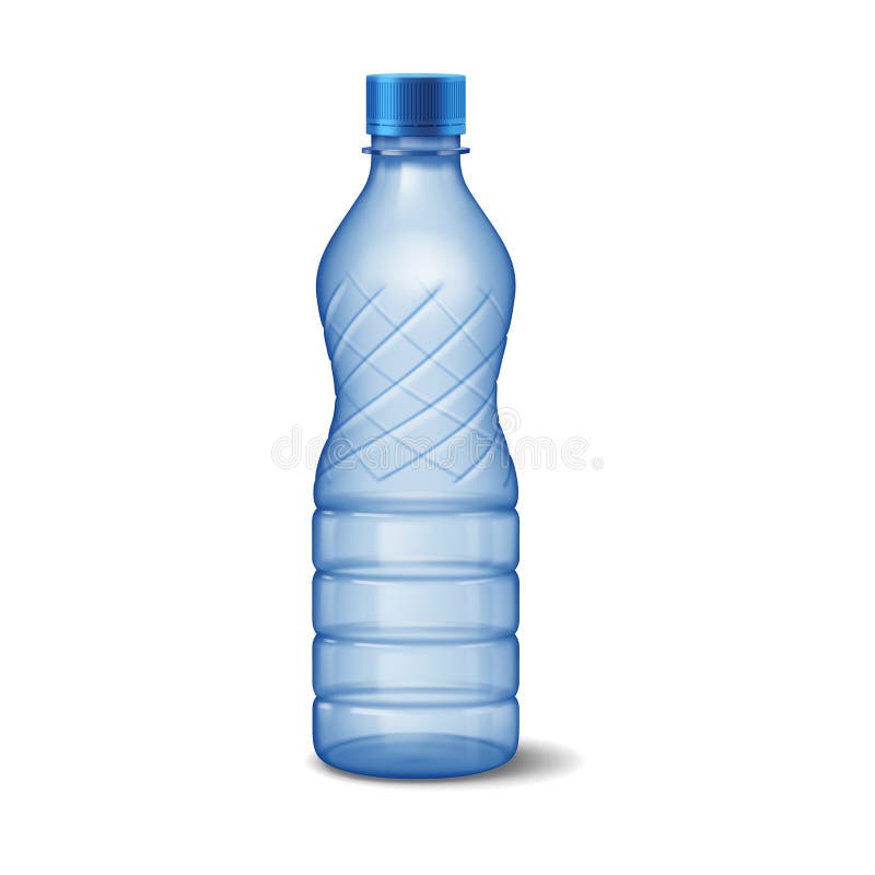 Blue Plastic Bottle with Grid Pattern on White Background Stock Vector ...
