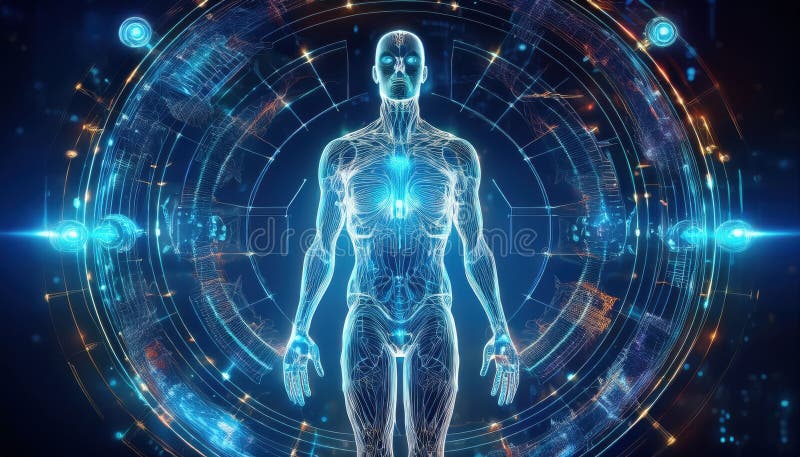 Exploring Human Body Connections with Advanced Stock Photo - Image of ...