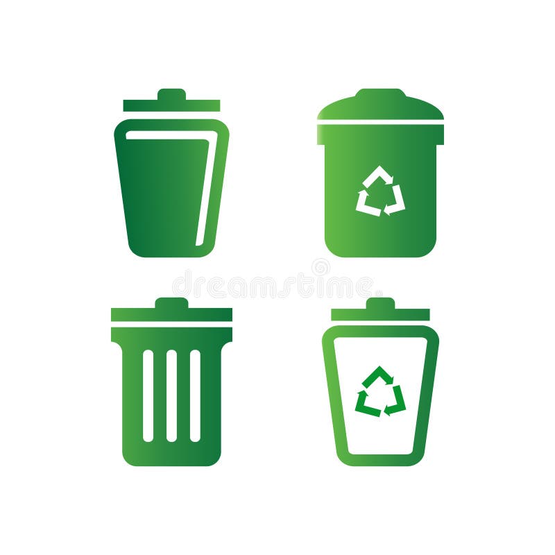 Trash Bin Logo Design Template Stock Vector - Illustration of waste ...