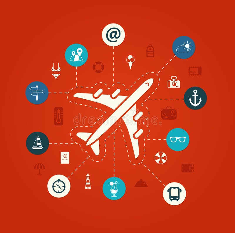 Illustration of Travel Flat Design Composition Stock Vector ...