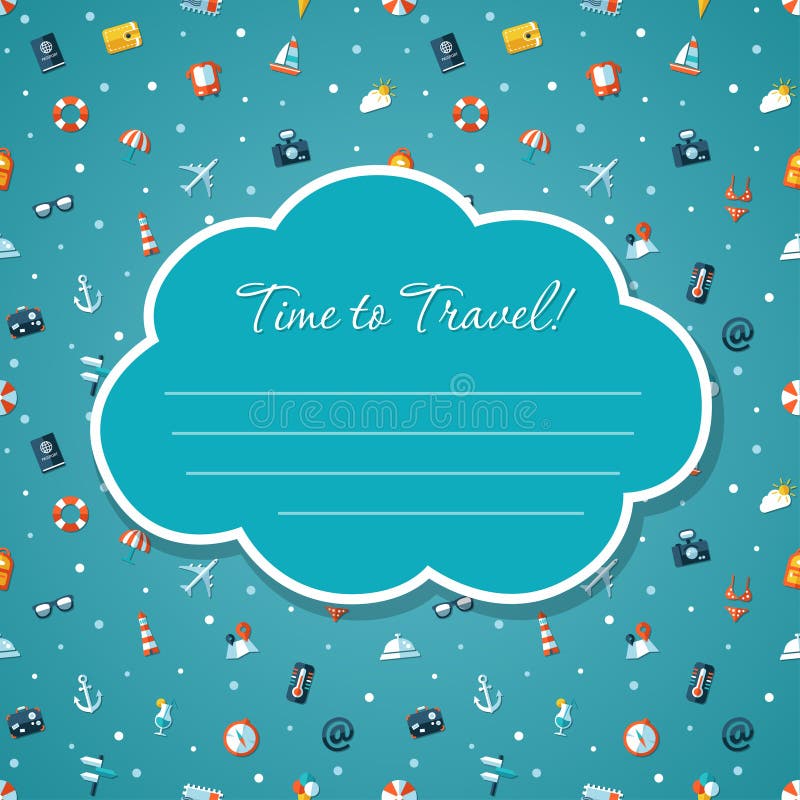 Illustration of Travel Flat Design Postcard with Stock Vector ...