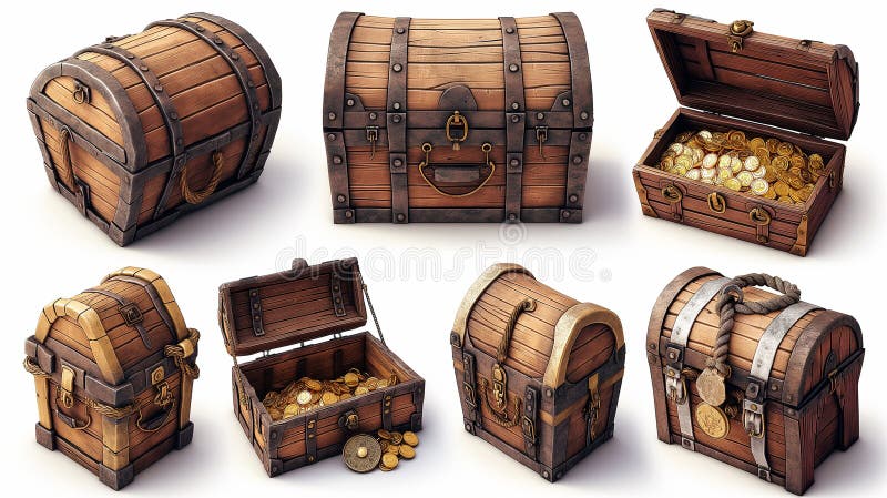 Illustration of Treasure Chest Icon for Video Games Stock Illustration ...