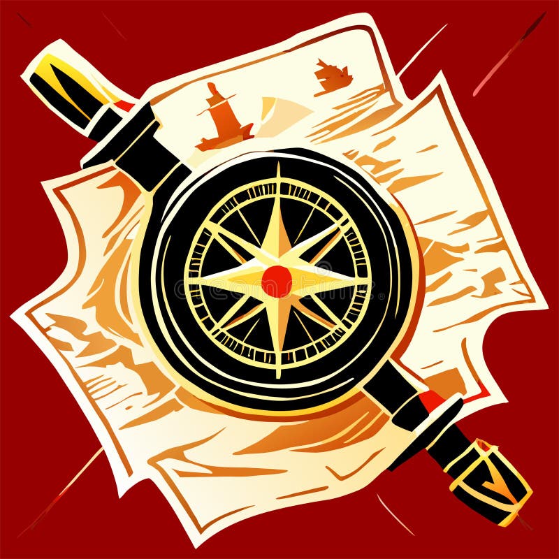 Treasure Map Compass Stock Illustrations – 5,822 Treasure Map Compass ...