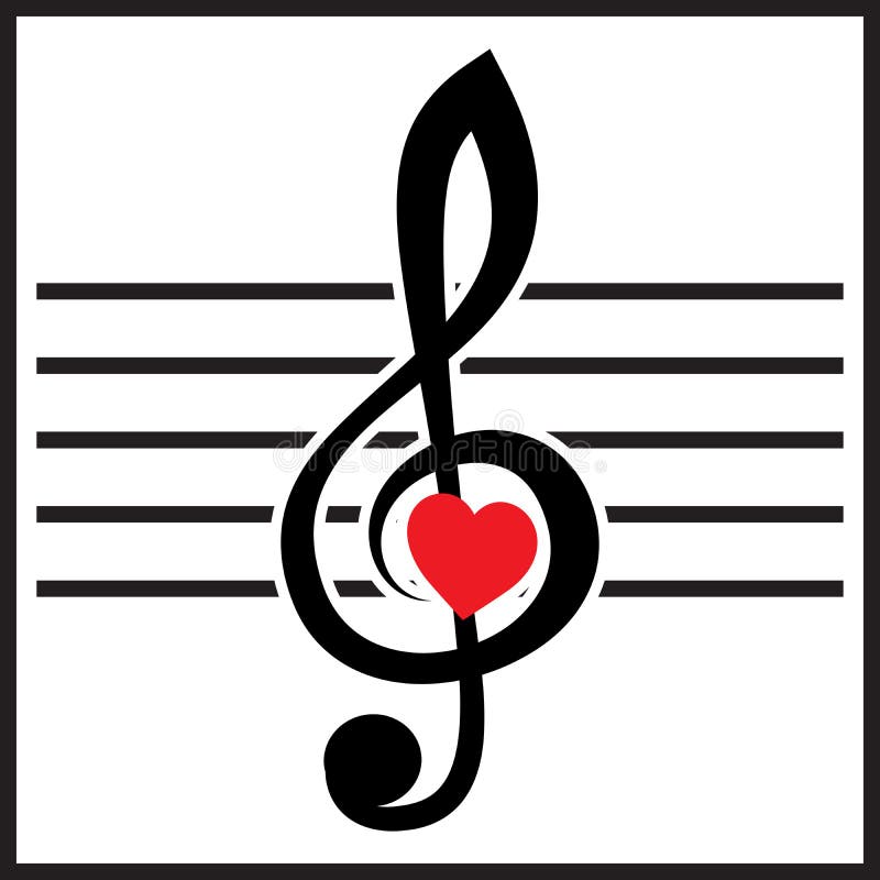 Treble Clef Heart Stock Illustrations – 1,947 Treble Clef Heart Stock ...