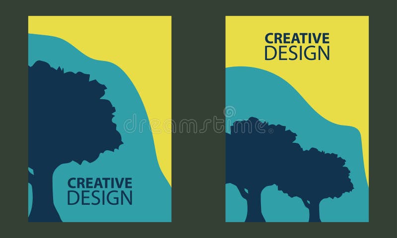 Illustration Tree Background Book Cover Vector Design for Creative ...