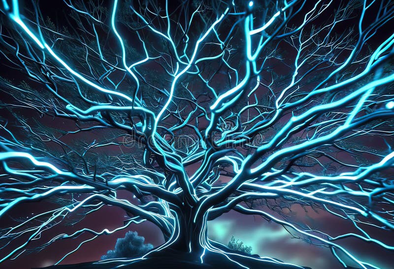 Illustration of a Tree with Branches Seamlessly Integrated into a ...