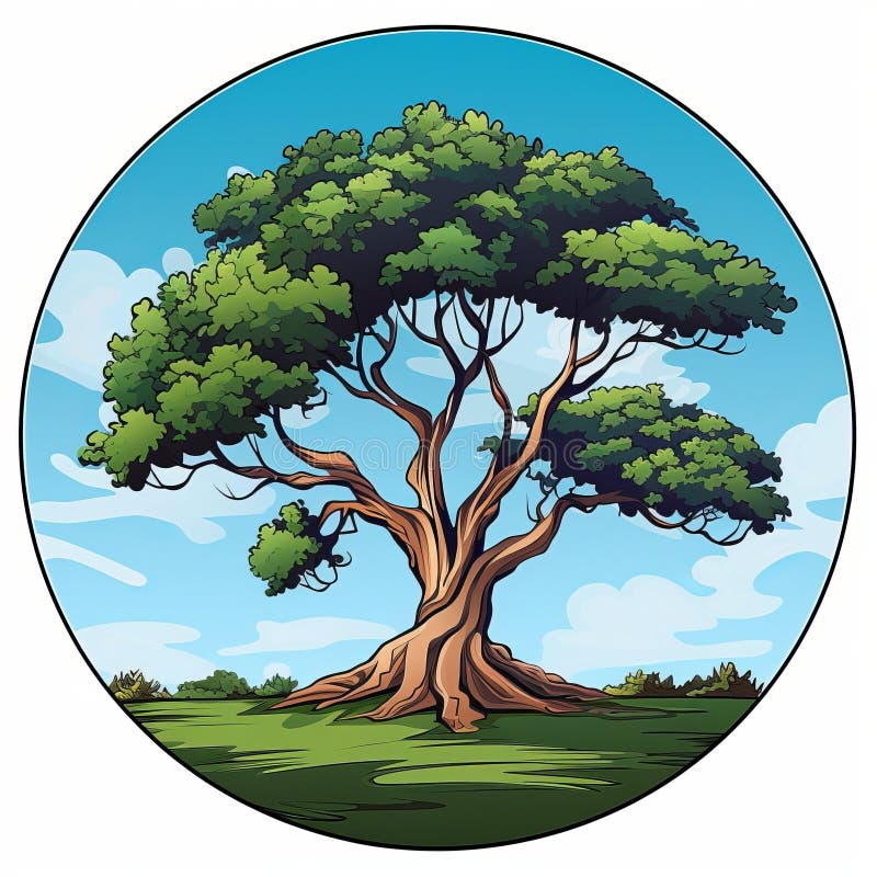 An Illustration of Two People Standing on a Bridge Looking at the Moon ...