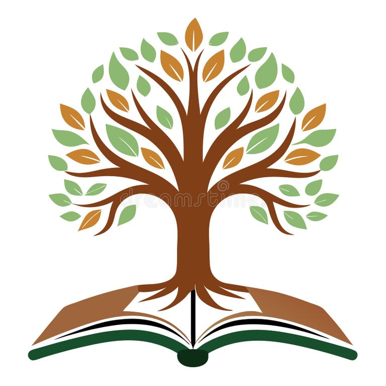 Tree of Knowledge: Open Book with Tree Symbol for Learning and Growth ...