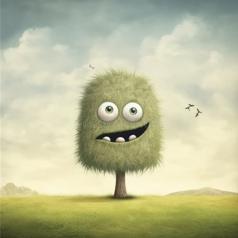 Illustration of a Tree with Eyes Stock Illustration - Illustration of ...