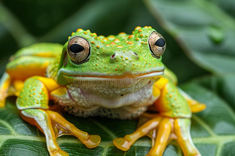 The Tree Frog is Looking Up into a Leaf, High Quality, High Resolution ...