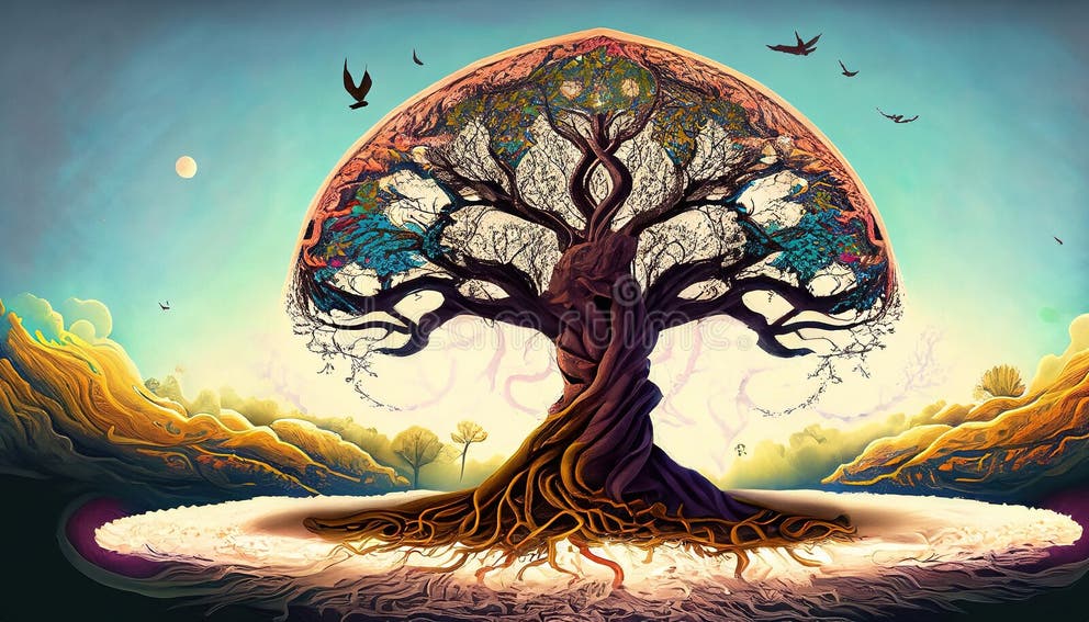 Illustration of the Tree of Life. Root of the Tree Stock Illustration ...