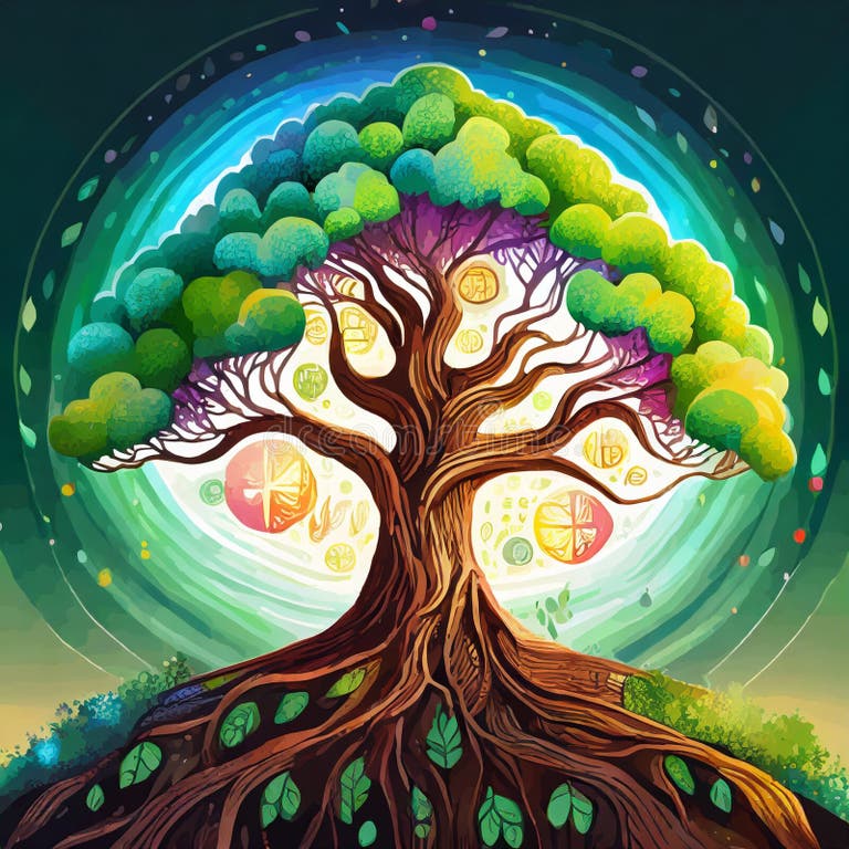 Illustration of the Tree of Life. Root of the Tree Stock Illustration ...