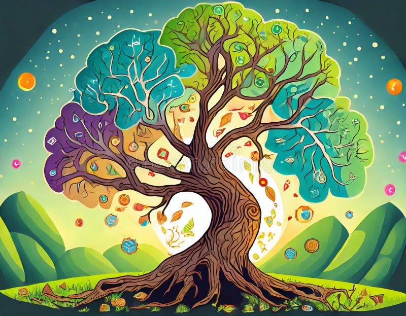 Illustration of the Tree of Life. Root of the Tree Stock Illustration ...