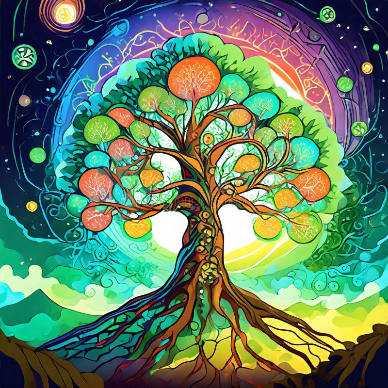 Illustration of the Tree of Life. Root of the Tree Stock Illustration ...