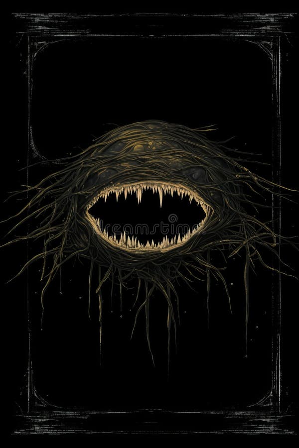 An Illustration of a Tree with a Mouth and Teeth Stock Illustration ...