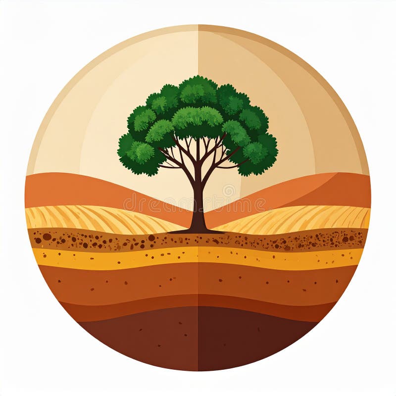 Tree of Life - Layers of Earth and Environment Stock Illustration ...