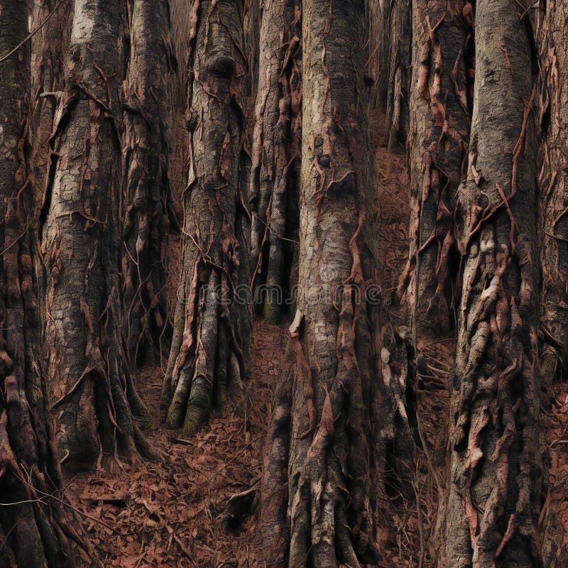 Tree roots in the forest stock illustration. Illustration of roots ...