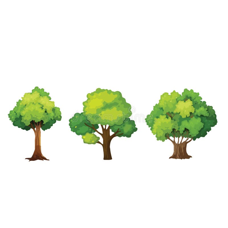 Illustration of a Tree Shape with a Flat Design Style Stock Vector ...