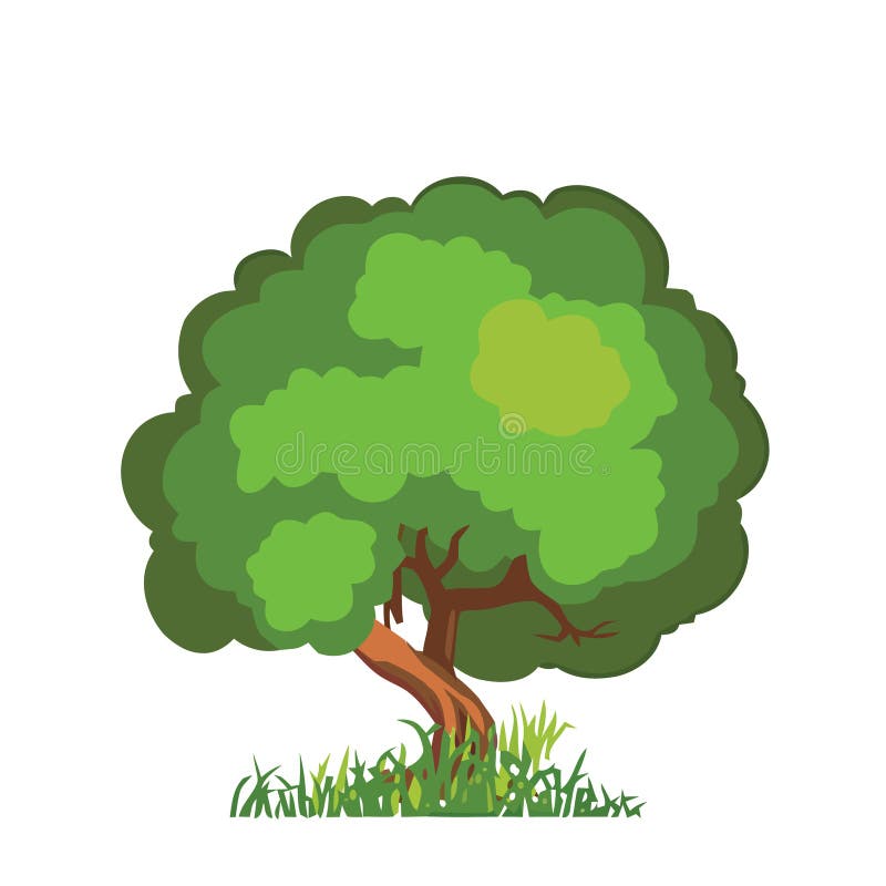Illustration of a Tree Shape with a Flat Design Style Stock Vector ...