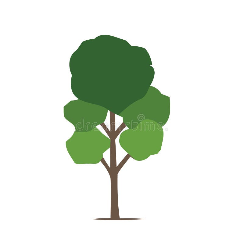 Illustration of a Tree Shape with a Flat Design Style Stock Vector ...