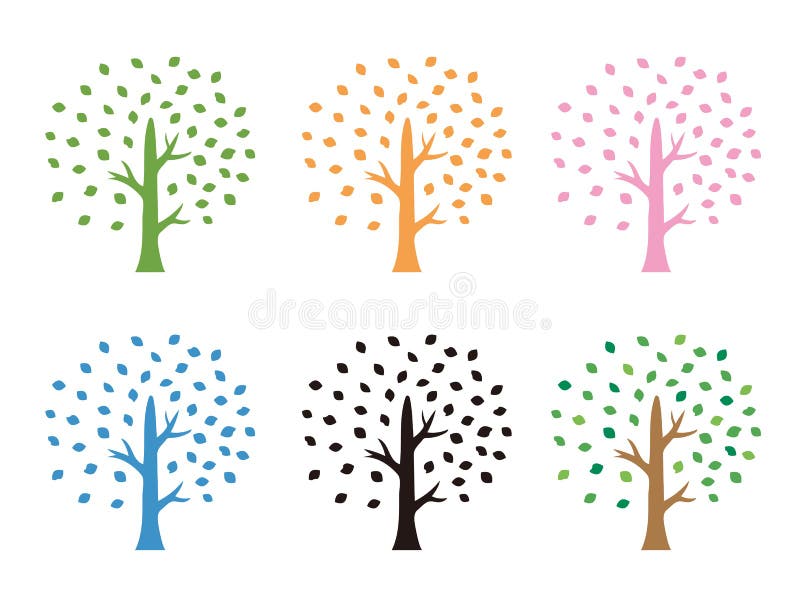 Tree silhouette set stock vector. Illustration of colorful - 175032684