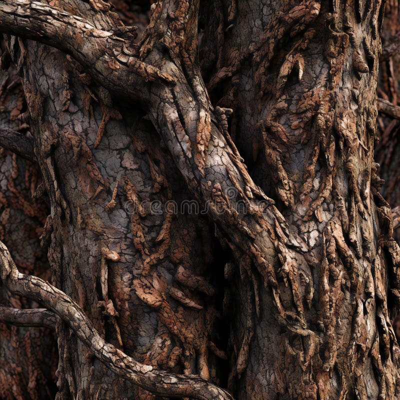 Tree Trunk, Seamless Texture Stock Illustration - Illustration of bark ...