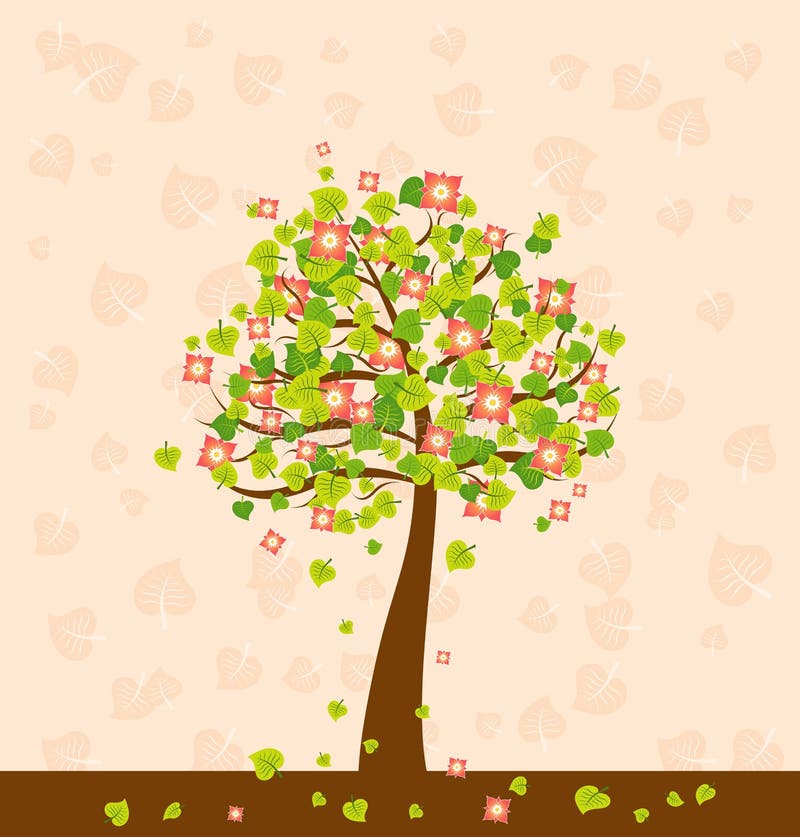 Illustration with Tree,vector Stock Vector - Illustration of nature ...