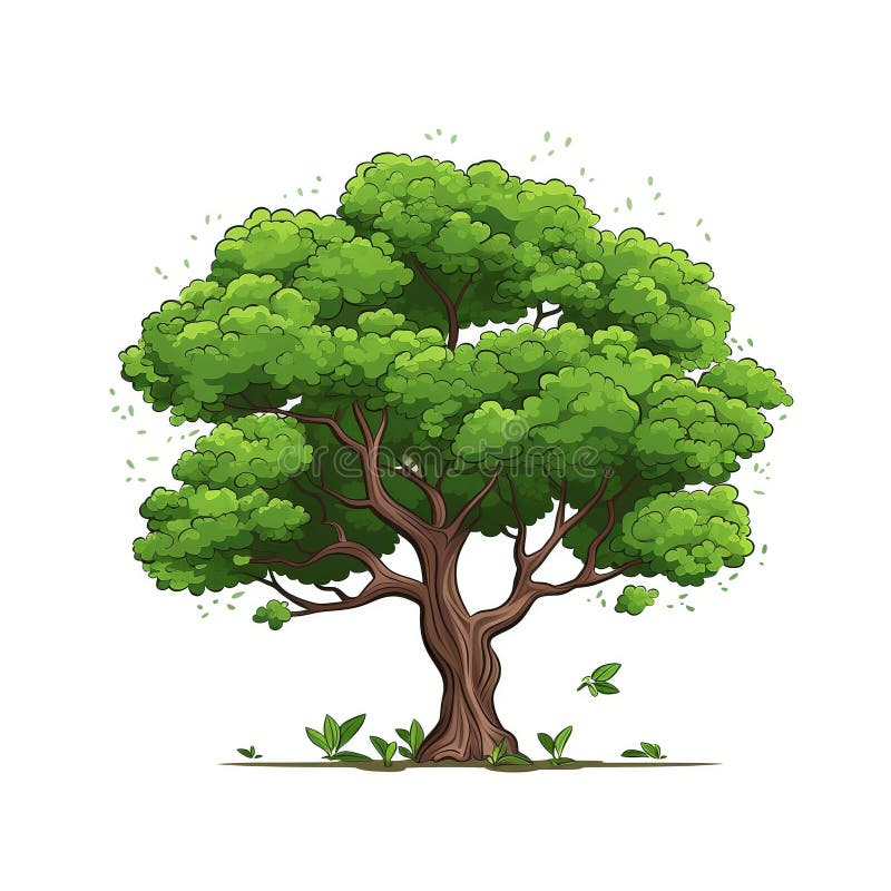Illustration of Tree on White Background. Generative Ai Stock ...