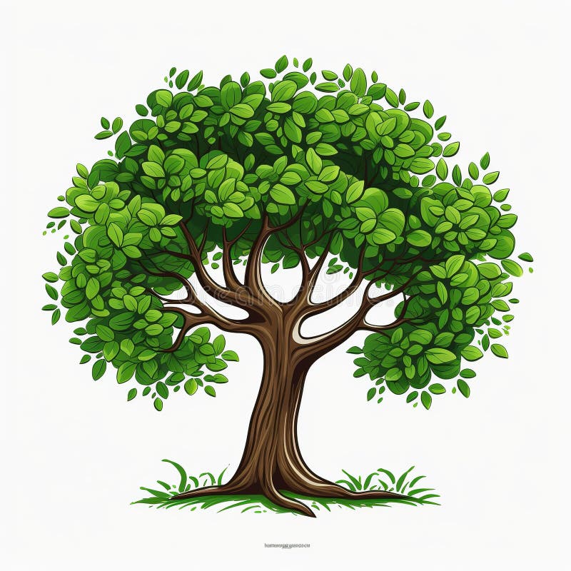 Illustration of Tree on White Background. Generative Ai Stock ...