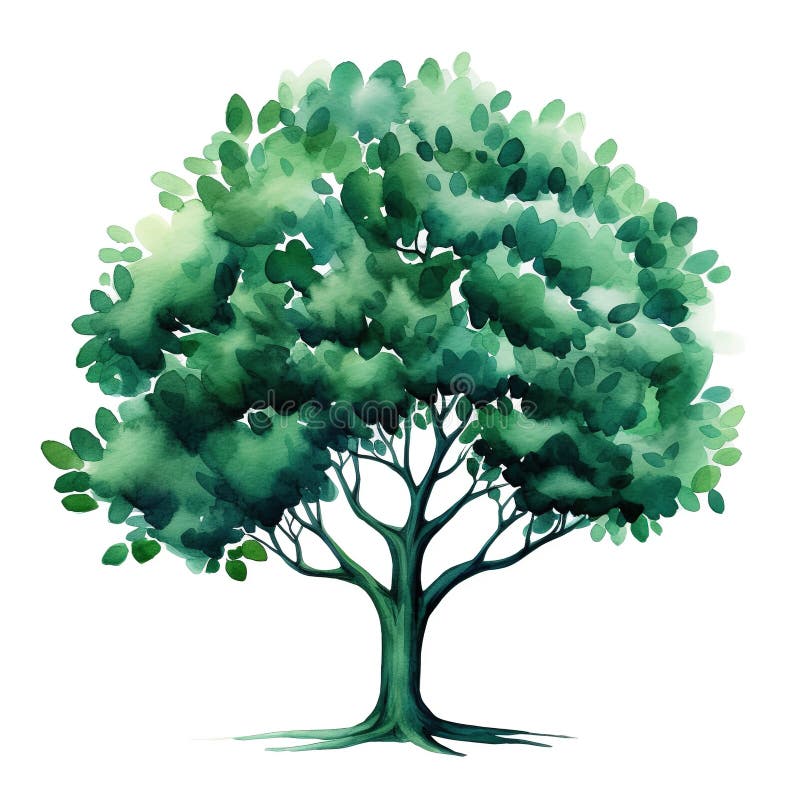 Illustration Tree on White Background. Collection of Design Elements ...